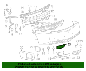 2011-2014 Cadillac CTS Light Titanium Rear Bumper Fascia Insulator ...