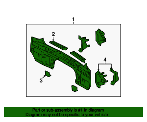 2008-2013 Toyota Highlander Rear Body Panel 58307-0E040 | Toyota Parts
