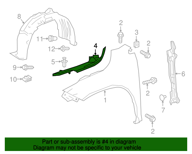 53808-0E080 - Fender Protection Film 2016-2019 Lexus | AutoNationParts.com