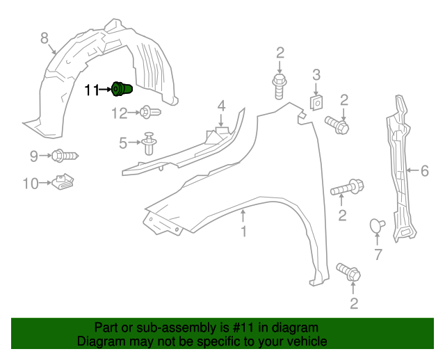 2001-2022 Lexus Fender Liner Grommet 90189-06150 | Genuine Lexus Parts