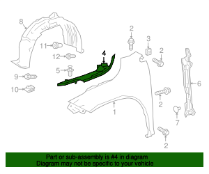 2016-2019 Lexus Fender Ledge Cover 53808-0E080 | OEM Parts Online