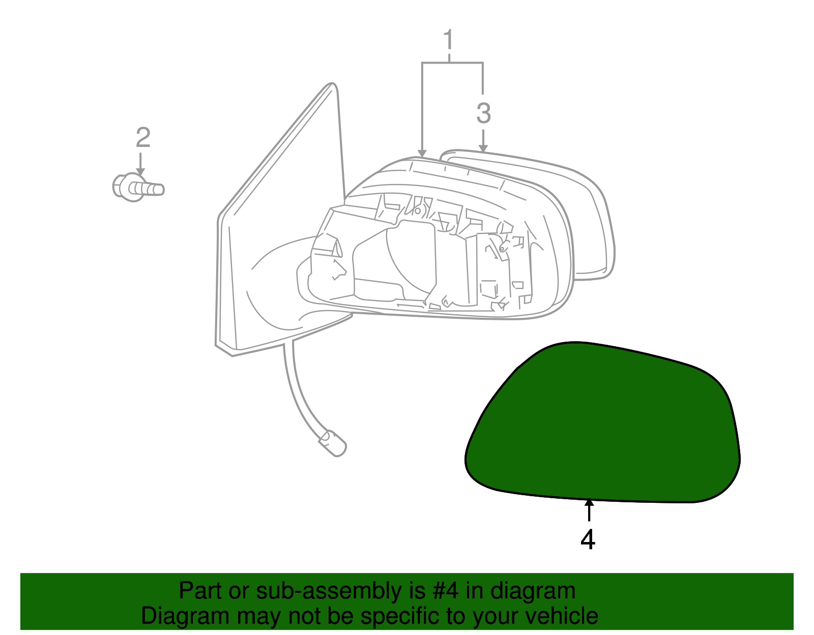 2009-2013 Toyota Corolla Mirror Cover - PASSENGER SIDE 87915-12050 ...
