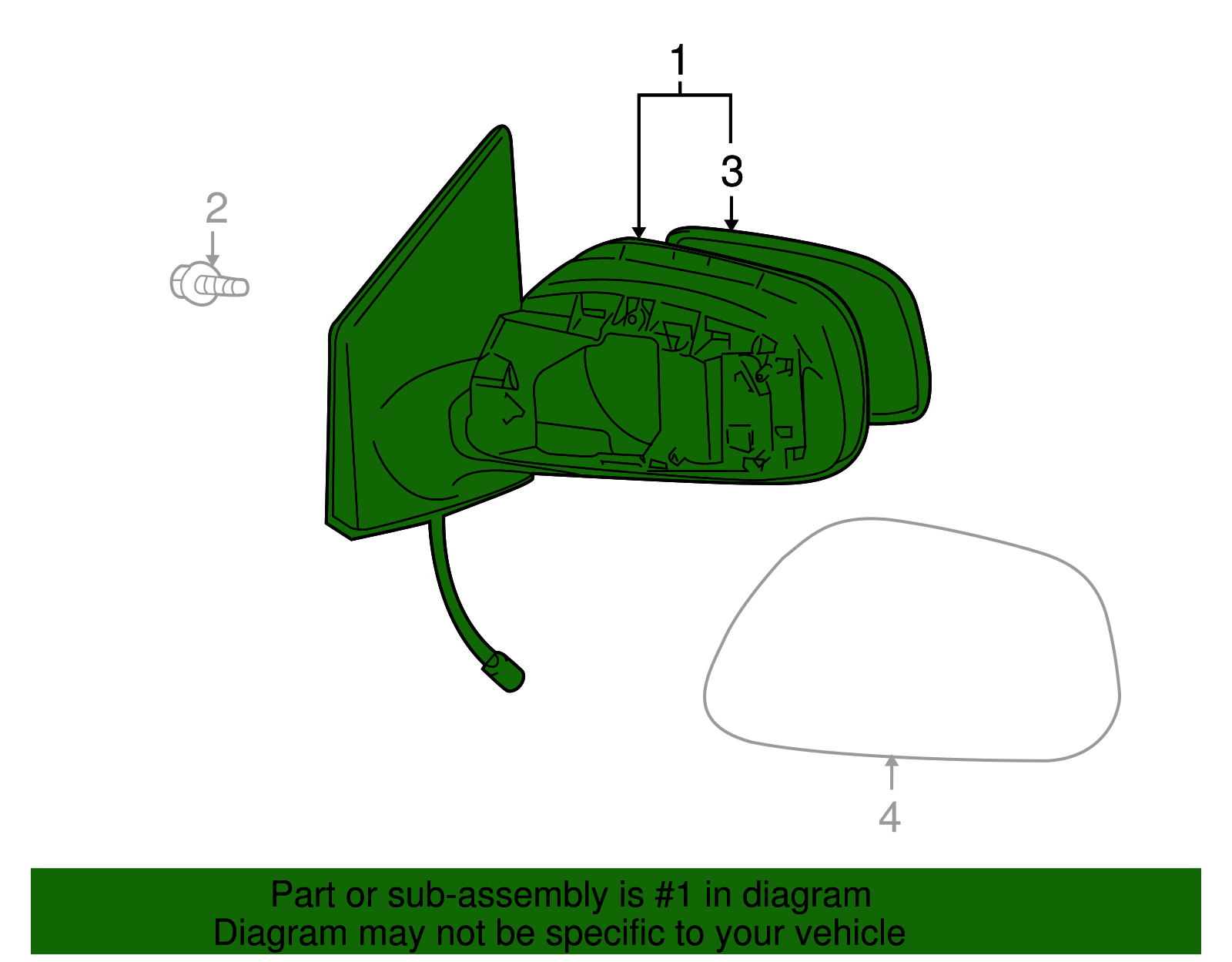 87908-02B01 - Mirror Assembly Right 2009-2013 Toyota Corolla | Longo ...