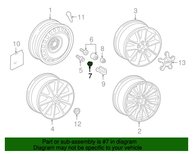 2017-2020 Audi Wheel Bolt Cap 4M0-601-173-E | Genuine Audi Parts