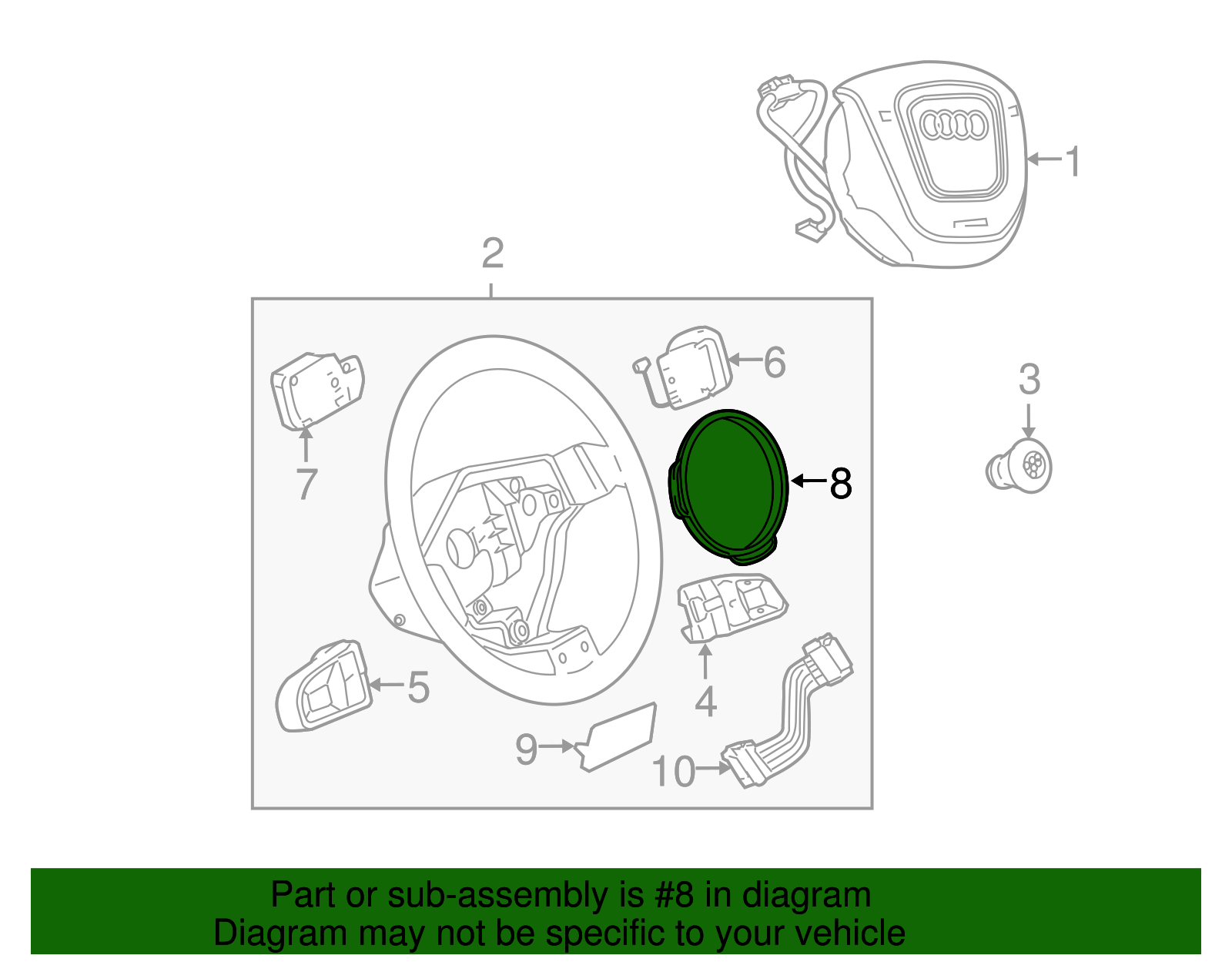 4F0-419-689-A-4PK - Steering Wheel Trim 2005-2012 Audi | AutoNation Parts