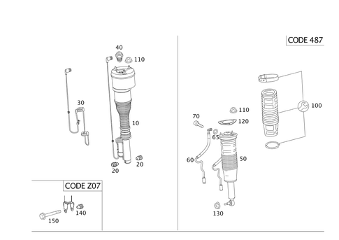 Spring Strut and Spring Strut Mounting Front for 2010 Mercedes-Benz ...