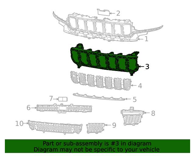Grille 68507747AB | TascaParts.com