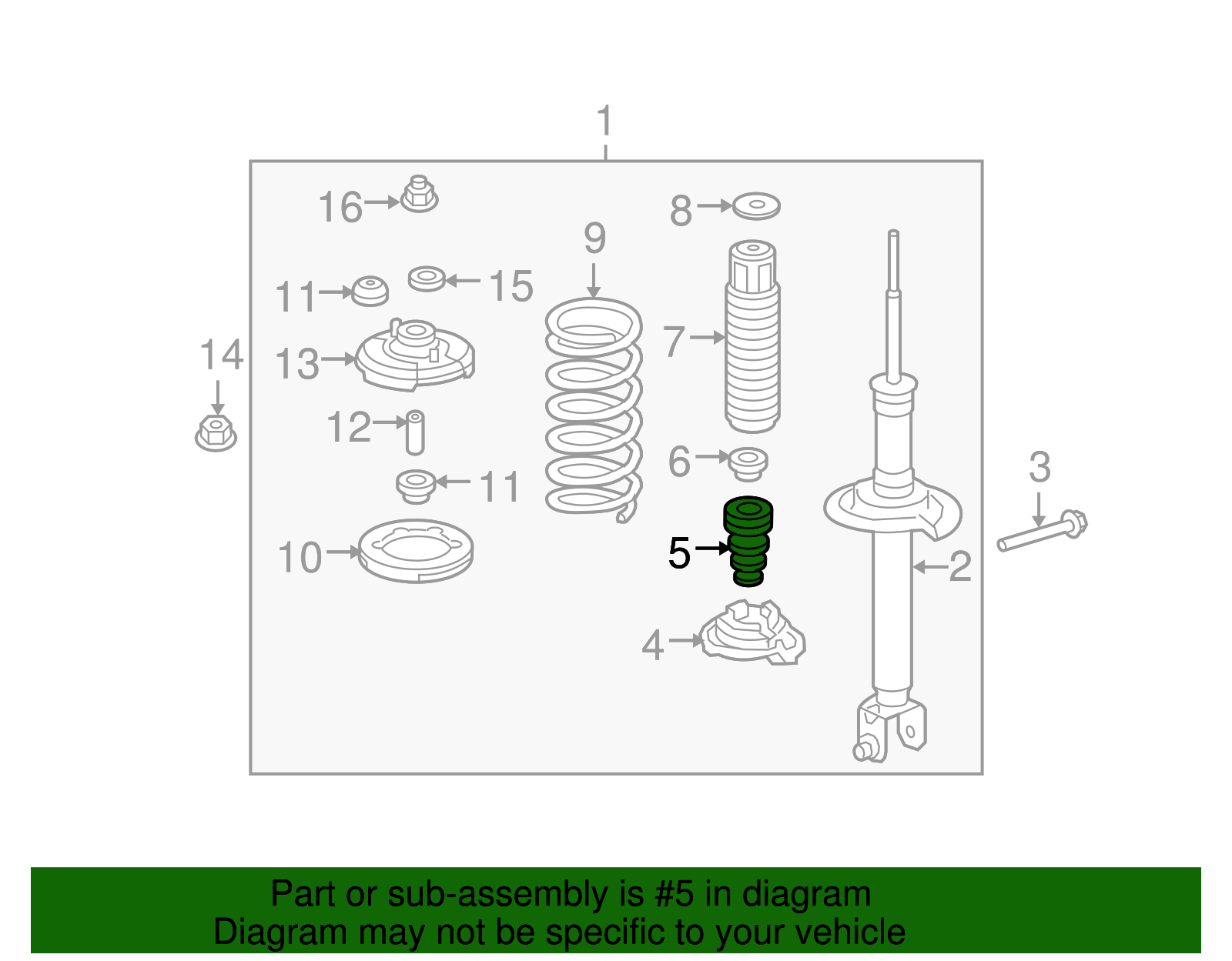 52722-TA5-A01 - 2011-2012 Honda Accord - Rubber Rear Bump Stop | Honda Parts Cheap