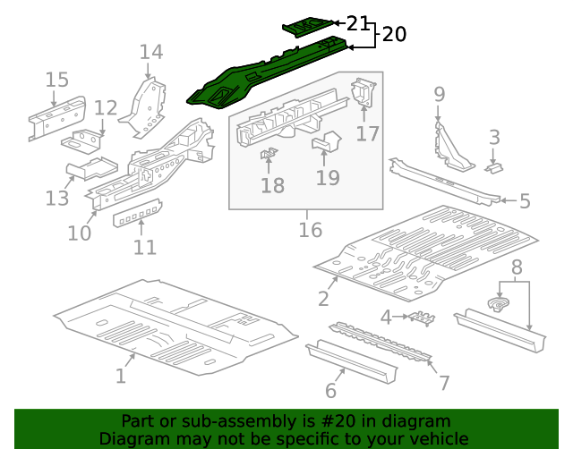 2019-2024 Chevrolet Blazer Passenger Side Rear Compartment Floor Panel ...