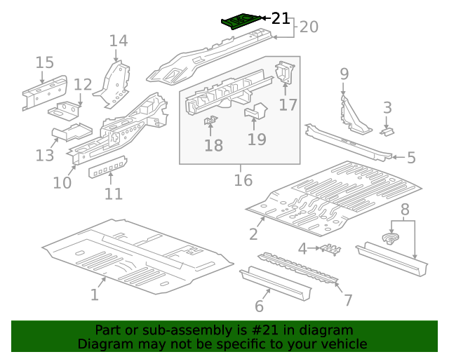 2017-2024 GM Rear Driver Side Wheelhouse Inner Panel Extension 84651247 ...