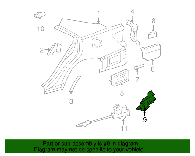 2007-2011 Toyota Camry Fuel Filler Door Lock Actuator 77030-06010 ...