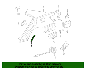 2007-2011 Toyota Camry Quarter Panel Protector 58748-06020 | Toyota ...