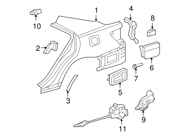 2007-2011 Toyota Camry Quarter Panel Protector 58748-06020 | Toyota ...