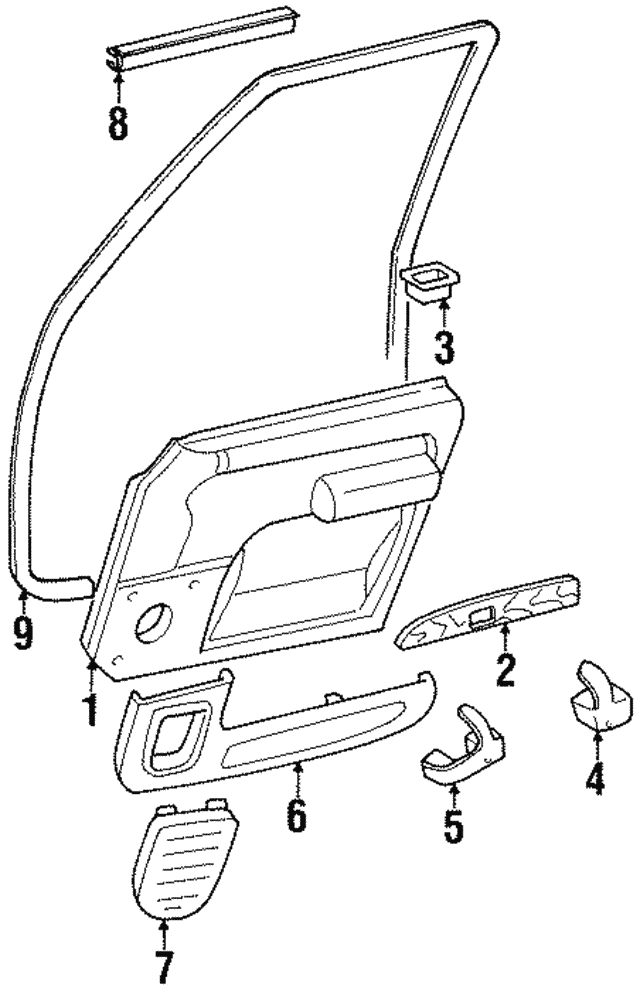2000-2001 Isuzu Trooper Door Trim Panel 8972935161 | Isuzu Parts Center