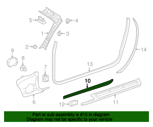 172-680-01-35-9051 - Sill Cover 2012-2020 Mercedes-Benz ...