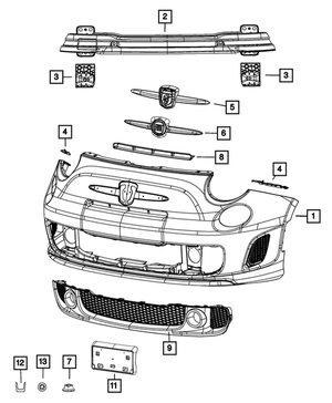 2012-2019 Fiat 500 Fascia Support Bracket, Left 68074195AB | Mopar eStore