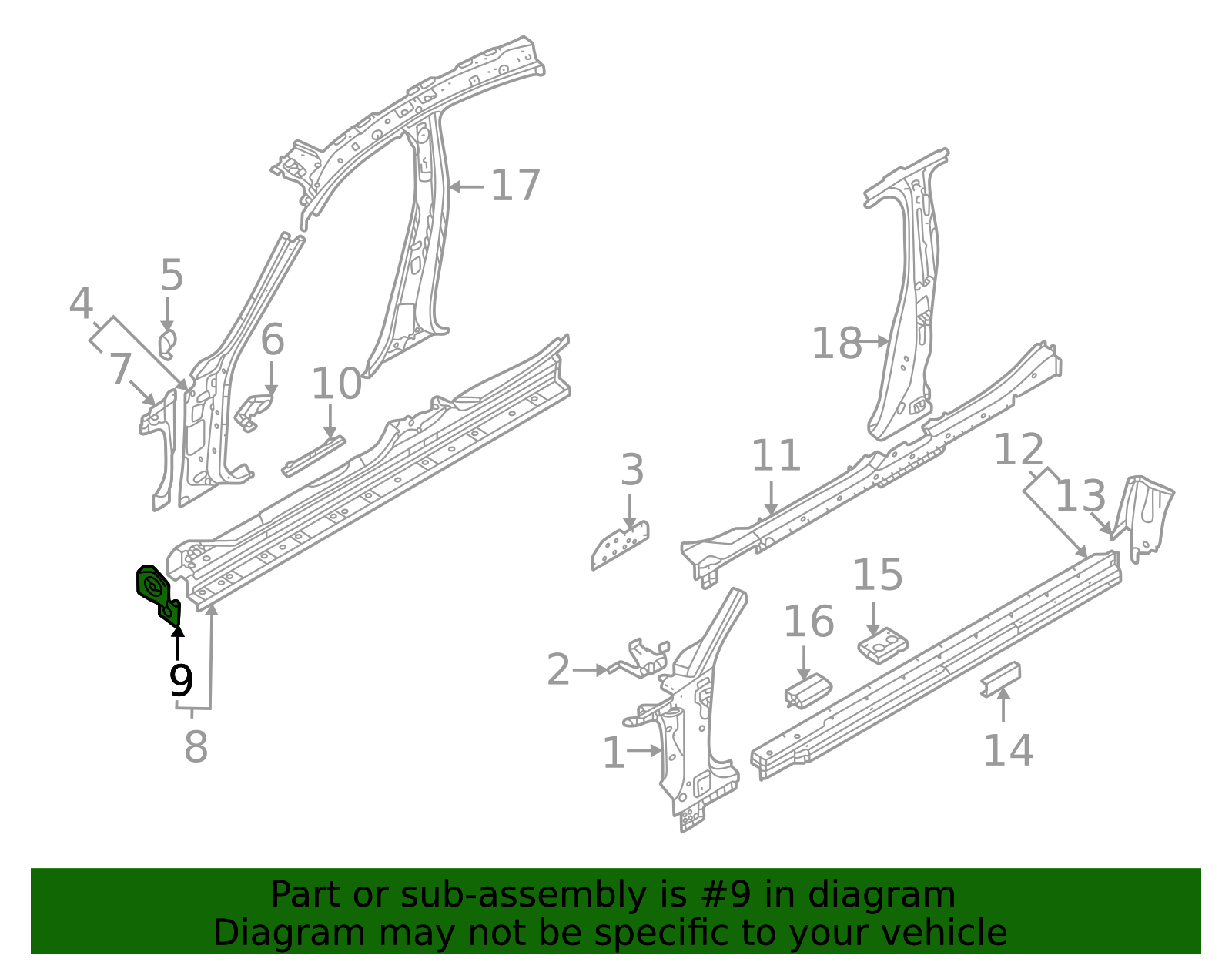 9J1-809-342-Y - High-Quality Floor Sill Bracket for 2022-2024 Audi e ...