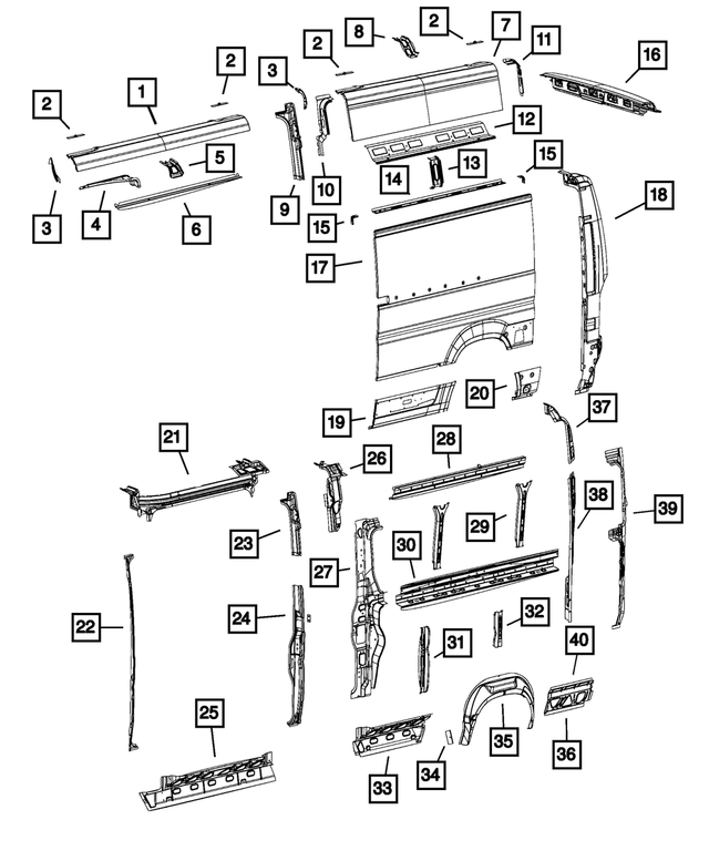 2014-2023 Ram B-Pillar Reinforcement 68185643AA | Mopar Estores