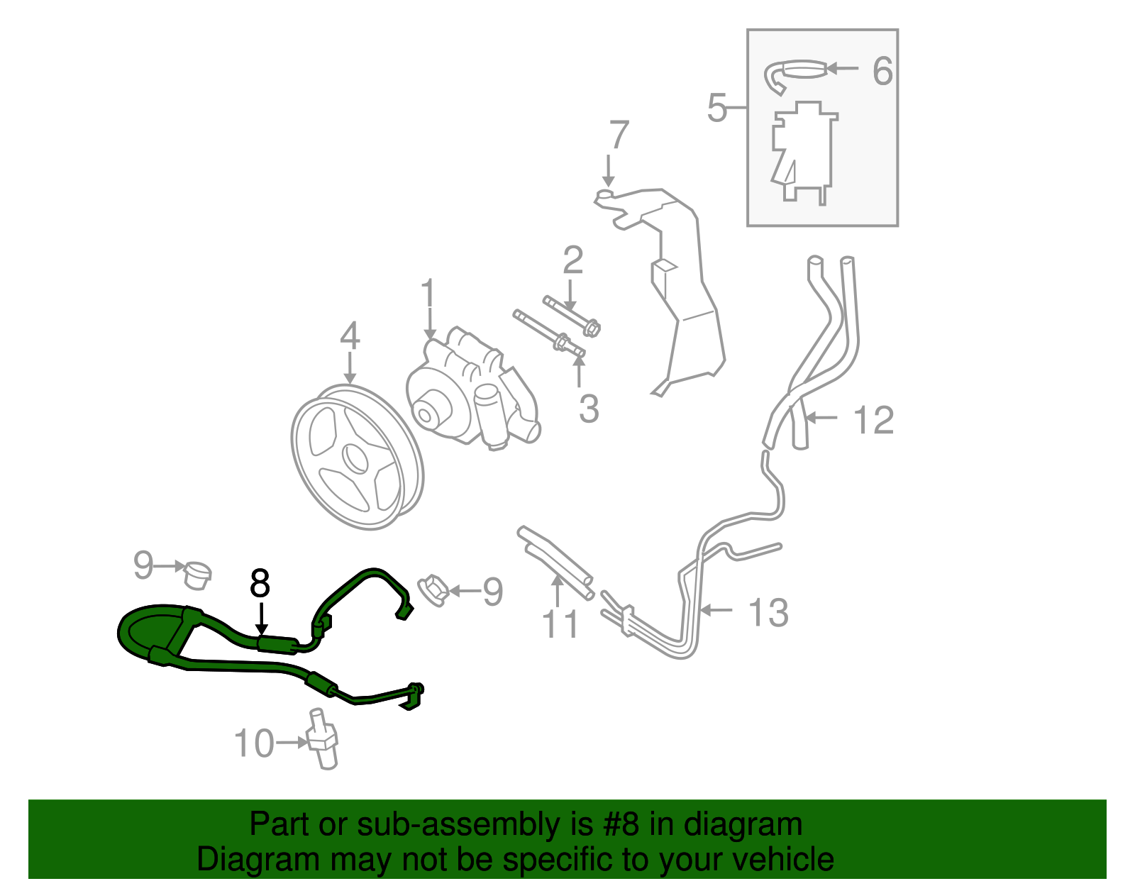 PSH-54 - Motorcraft™ Power Steering Pressure Hose 2004-2008 Ford F-150 ...
