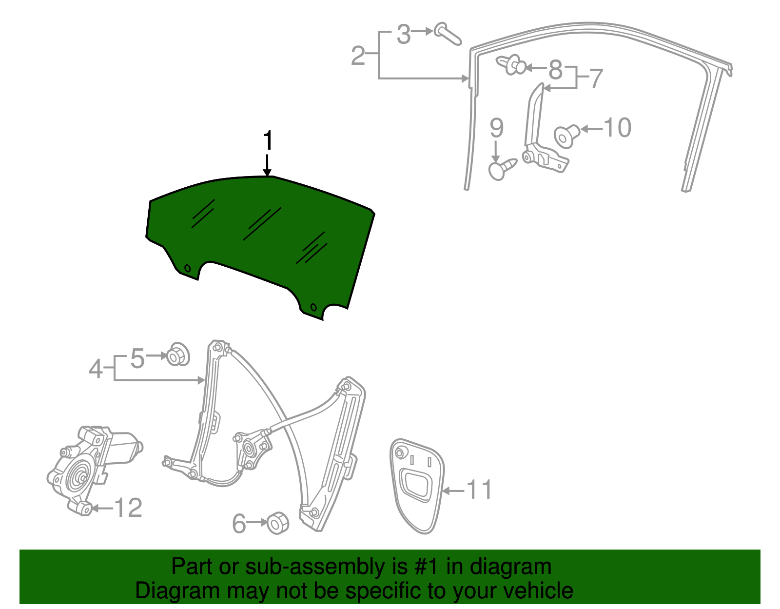 2015-2021 Volkswagen Door Glass 5G4-845-202-B | Wolfsburg Parts Direct