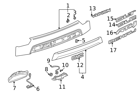 Exterior Trim - Lift Gate for 2024 GMC Yukon XL | GMPartsDirect.com