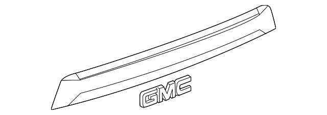 2021-2023 GMC Exterior Bright Chrome Rear Closure Center Applique ...