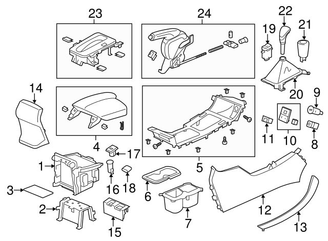 77298-T2F-A21ZC - Boot Change Lever *NH585L* (Mono Gray) - 2013 2014 ...