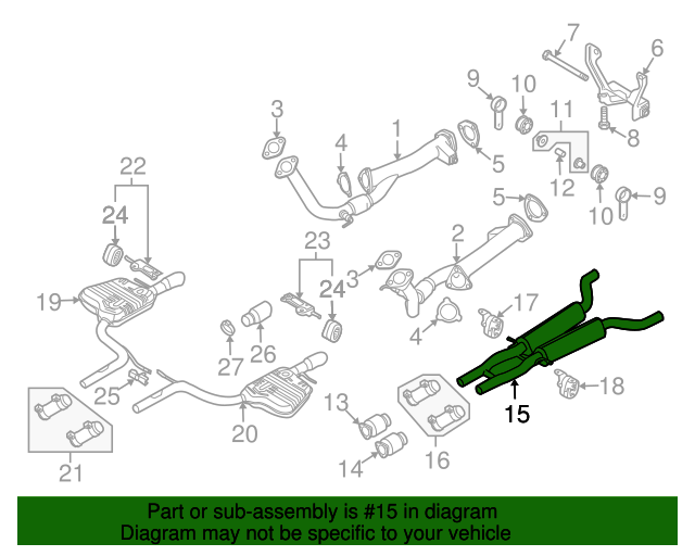 4F0-253-609-BQ - Exhaust Muffler 2007-2011 Audi S6 | Audi OEM Parts