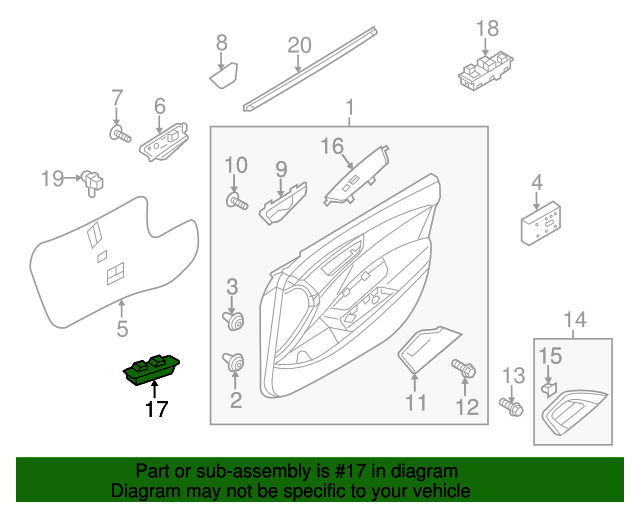 93575-2V100-4X - Window Switch - 2012-2017 Hyundai Veloster | hyundaiparts