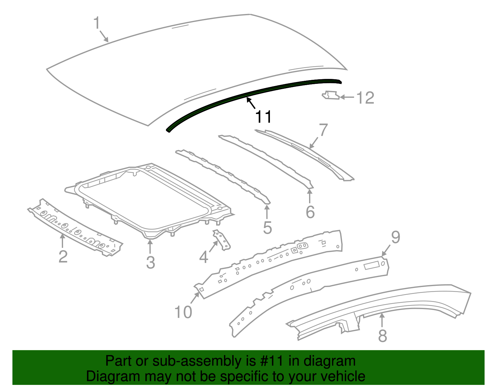 2014-2019 Toyota Corolla Drip Molding 75556-02200 | OEM Parts Online