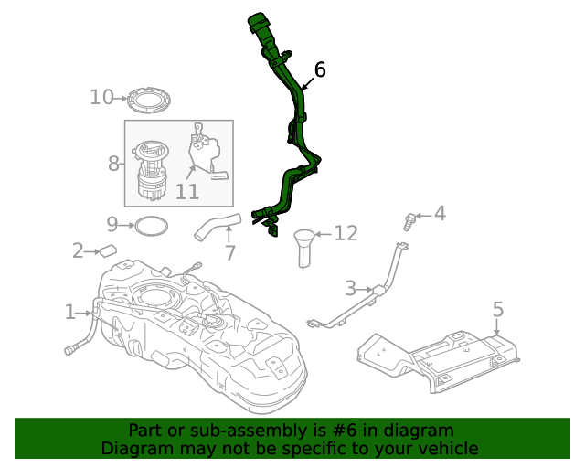 2021-2024 Nissan Rogue Filler Pipe 17221-6RR0A | Nissan Parts OEM