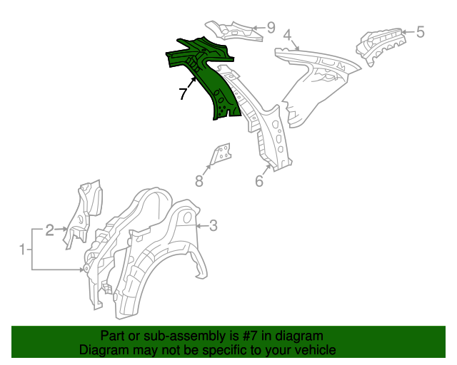 2004-2009 Toyota Prius Inner Panel 61734-47010 | OEM Parts Online