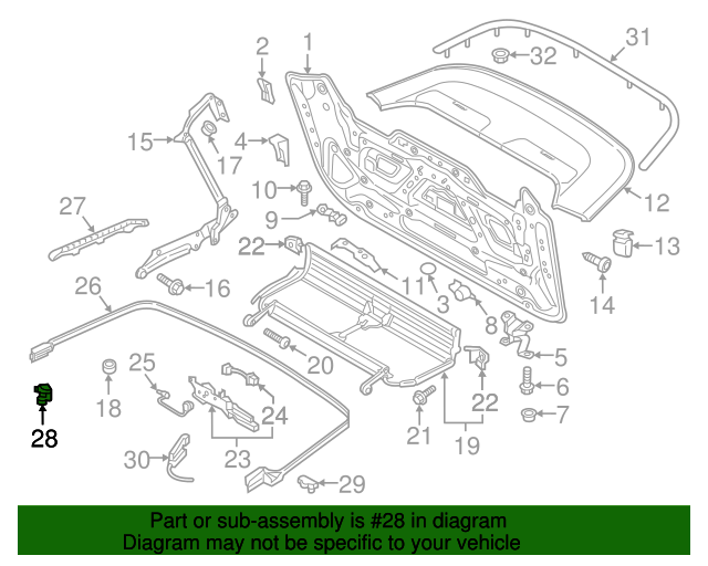 2006-2019 Audi Engine Lid Bumper 8P4-827-239-B | Audi USA Parts