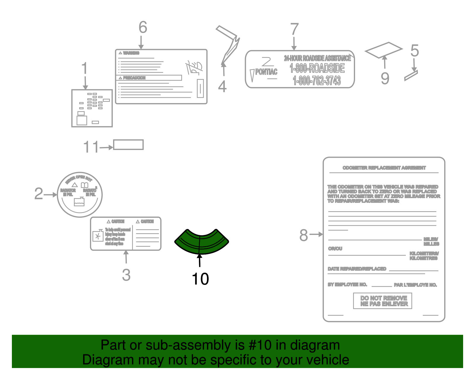 2006-2011 GM Air Conditioning Refrigerant Charge Label 20995617 | Shop ...