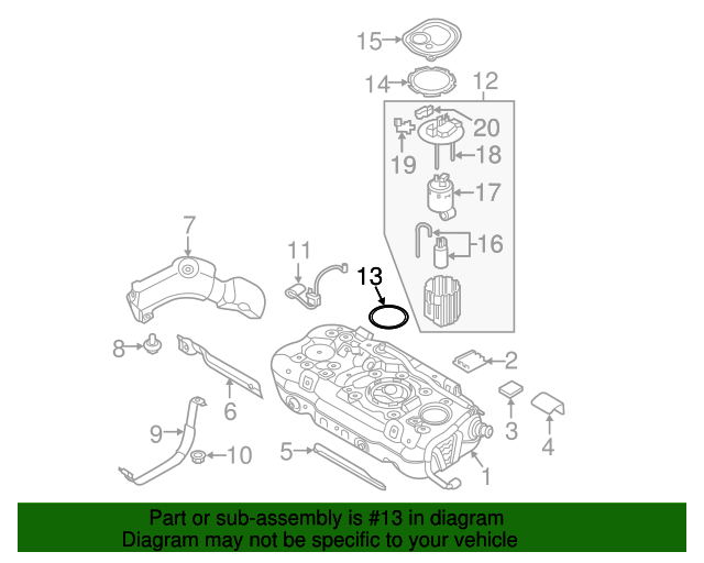 31115-0W000 - Fuel Pump Assembly O-Ring 2011-2024 Kia | Kia.Parts Store
