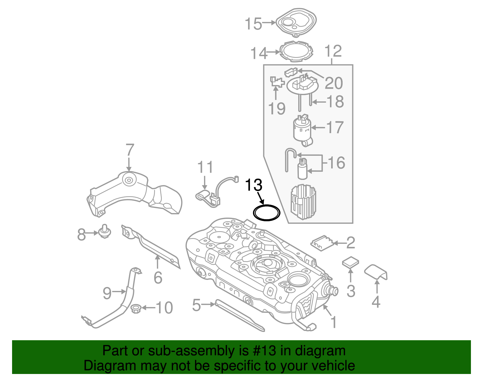 2011-2025 Kia Fuel Pump Assembly O-Ring 31115-0W000 | Retail ...