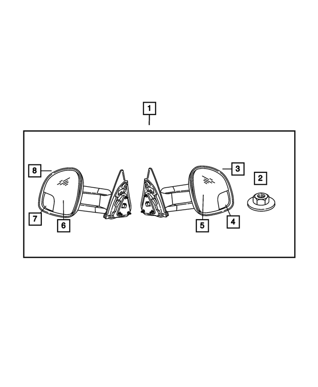 2005-2010 Dodge OEM NEW 2002-2010 Mopar Dodge Ram 1500 2500 3500 Mirror ...