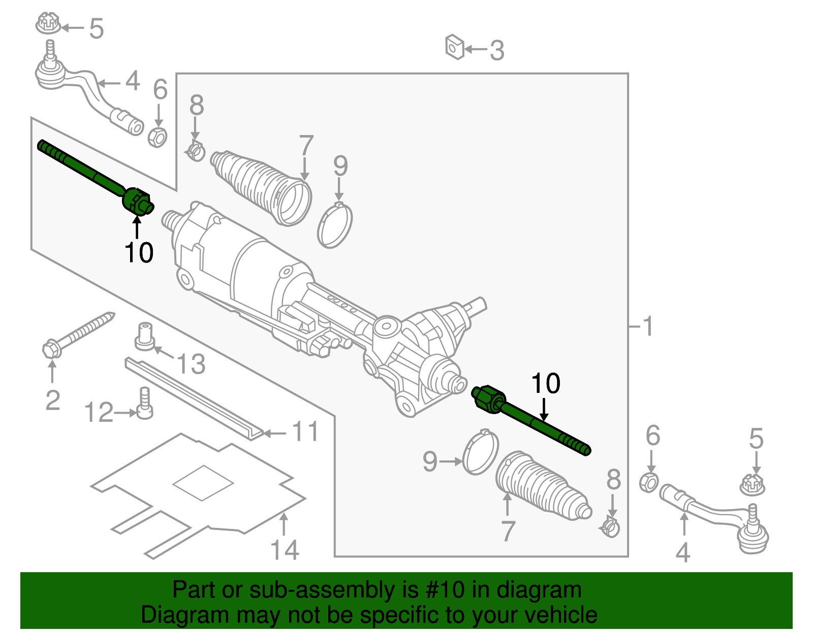 2008-2018 Audi Inner Tie Rod 4H0-422-810-A | OEM Parts Online