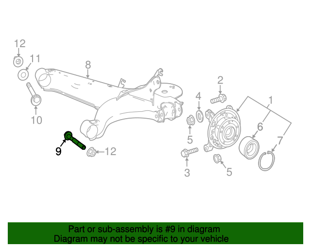 017-990-48-01 - Control Arm Front Bolt 2016-2023 Mercedes-Benz Metris ...