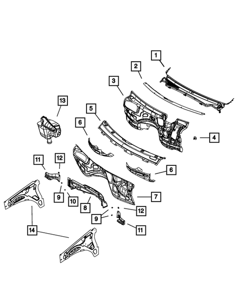 Cowl and Dash Panel for 2014 Dodge Durango | Mopar.com National eStore