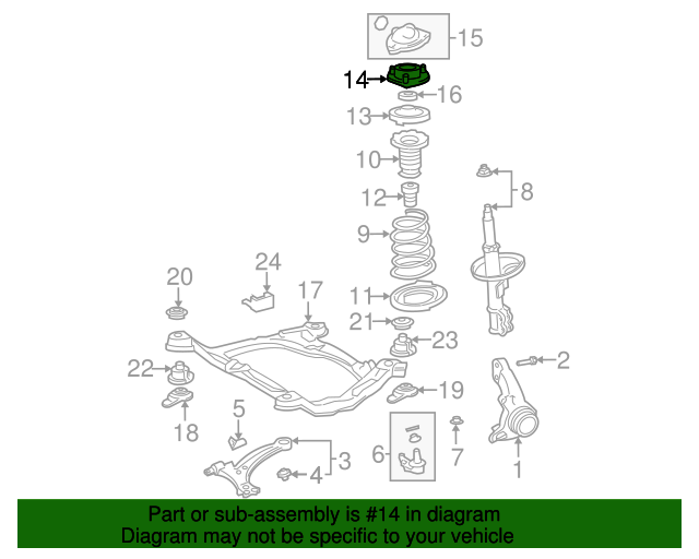 48609-06090 - Strut Mount 2002-2006 Lexus | Longo Lexus Parts