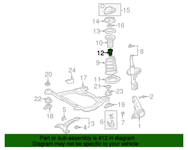 2002-2004 Lexus Coil Spring Damper 48331-AA010 | AutoNationParts.com