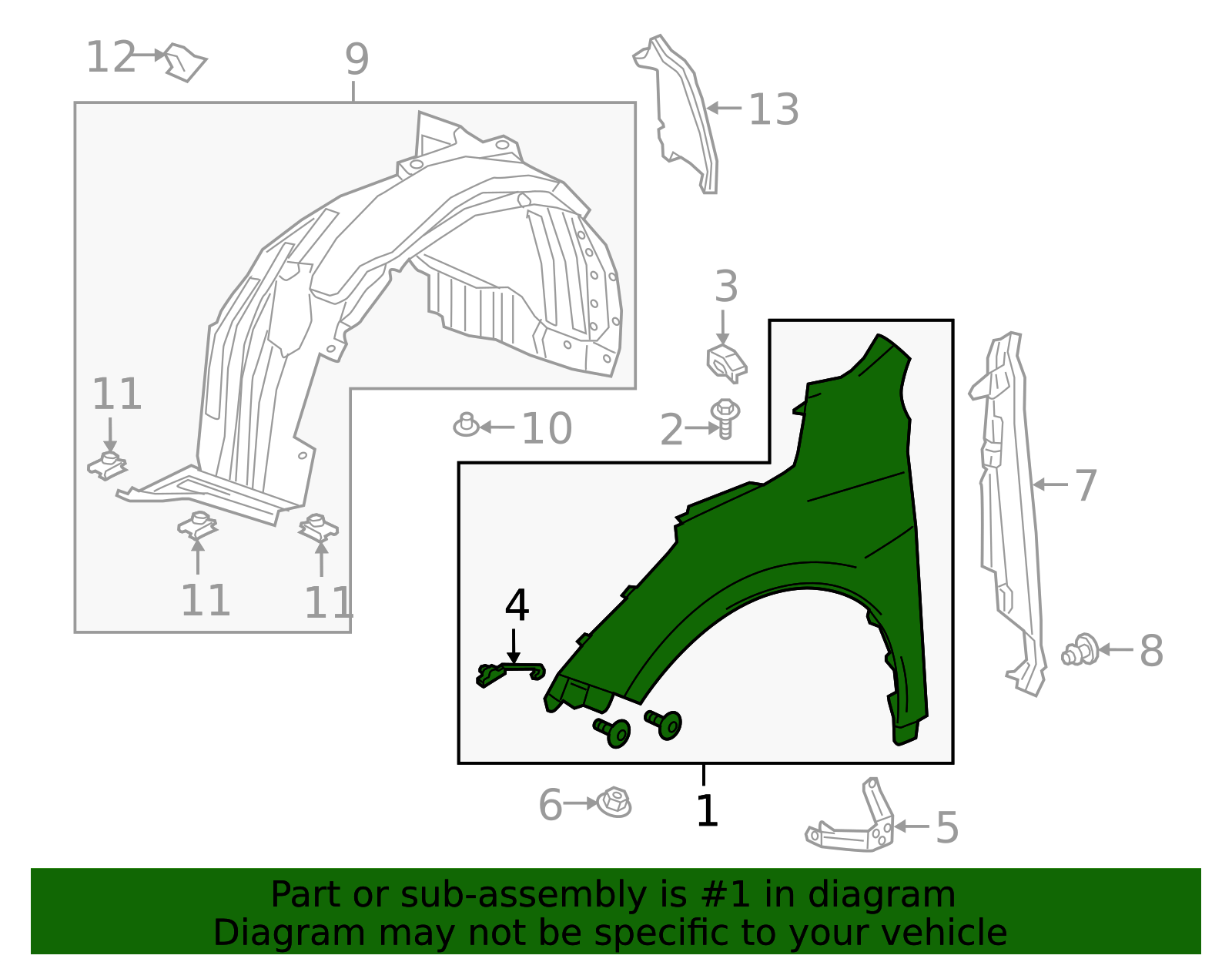 2019-2025 Acura RDX Fender 60260-TJB-A90ZZ | OEM Parts Online
