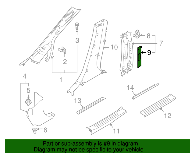 2009-2013 Mazda 6 Cover Adjust Shoulder GS3L-57-969A-30 | TascaParts.com
