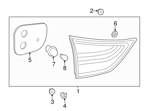 81580-08030 - Backup Lamp Assembly 2015-2019 Toyota Sienna | Bam ...