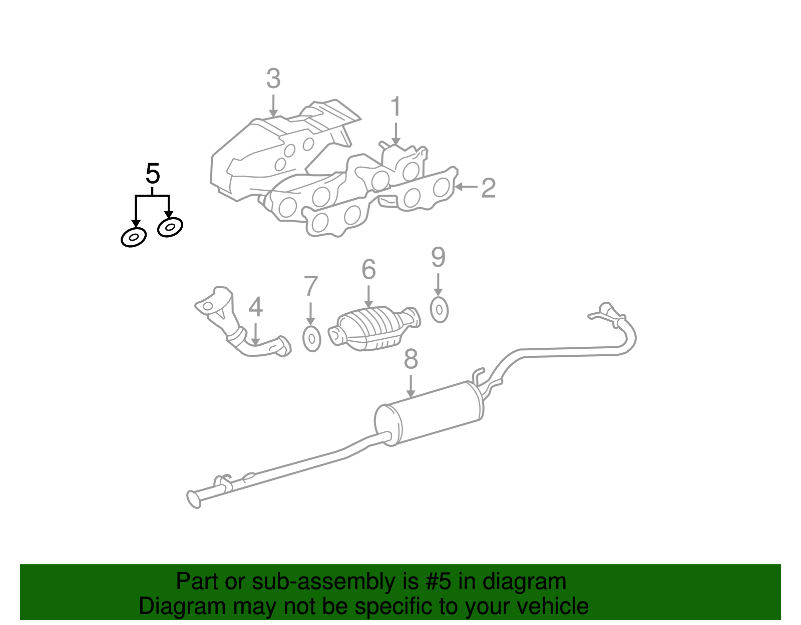 1991-2004 Toyota Exhaust Pipe to Manifold Gasket 90917-06061 | Toyota ...
