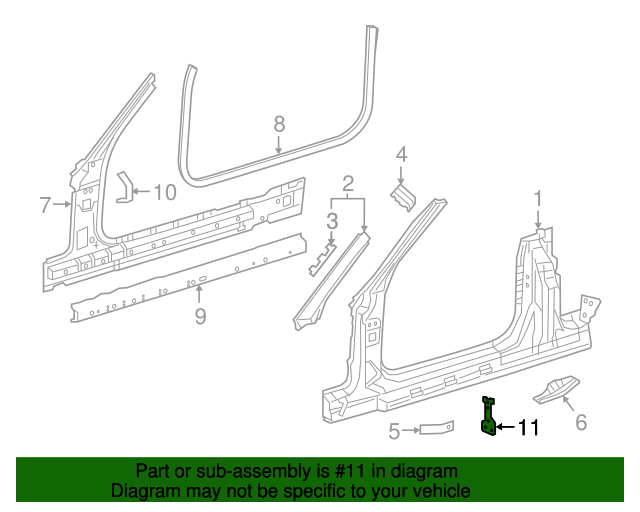 205-680-87-25 - Rocker Reinforced Insulation 2017-2023 Mercedes-Benz ...