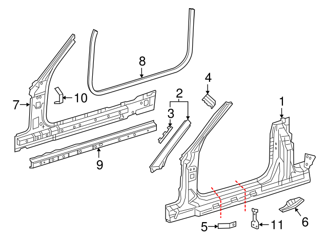 004-991-06-70 - Body A-Pillar Trim Panel Insert Clip 2015-2023 Mercedes ...