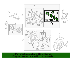 2015-2017 Kia K900 Brake Pads Rear 58302-3MA30 | Genuine Kia Parts ...