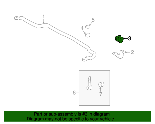 48815-60111 - Stabilizer Bar Bushing - 1998-2007 Lexus LX470 | MyLexusParts